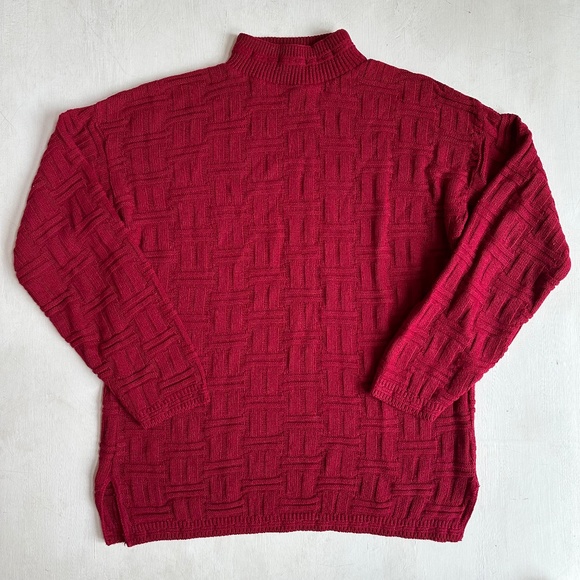 Vintage | Sweaters | Vintage 8s Spunky Red Mock Neck Sweater | Poshmark